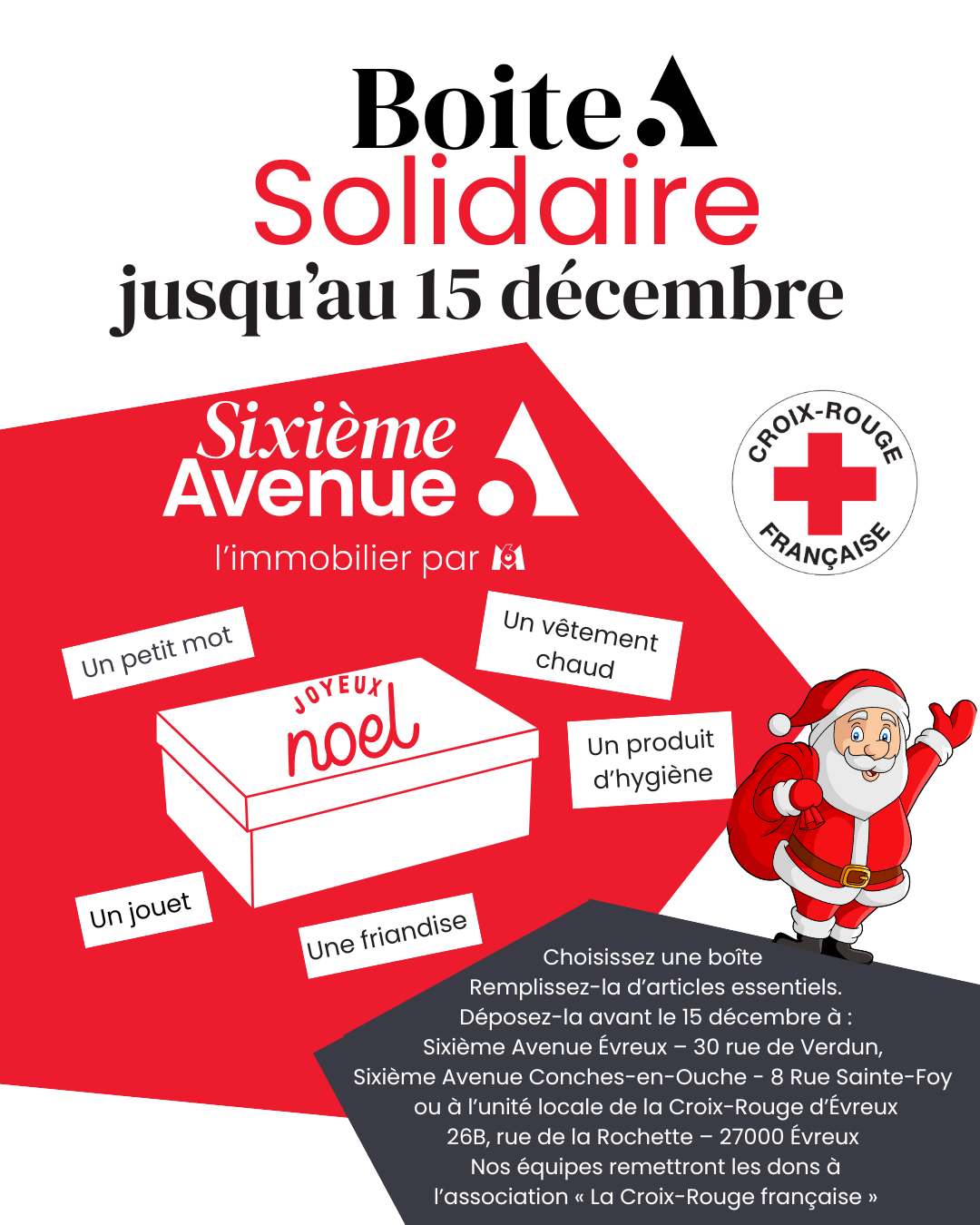 🎁 Opération Boîte Solidaire de Noël : Sixième Avenue Evreux s’engage aux côtés de la Croix-Rouge ...